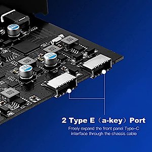 6 Ports USB PCIE Card (2X Type-E Adapter,2X USB 3.0-C, 2X USB A) PCI Express USB Cards PC Front Panel Header for Windows 7/8/10 Linux and MacPro 4.1/5.1