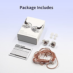 GK GST Headphones in Ear HiFi 1DD 1BA Deep Bass Earbuds with B Pin Detachable Cables, Noise-Isolating Earbuds(Microphone)