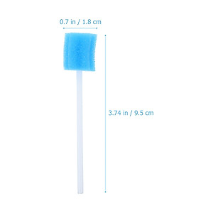 Healifty 100pcs Mouth Sponge Swabs Disposable Sponge Stick Oral Care Sponge Swab Tooth Cleaning Sponge (Blue)