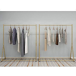 Floorstanding Simple Garment Rail,Iron Modern Clothes Rail,Multi-Functional Durable, Wear/Golden / 120×150×40cm