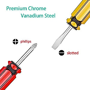 Buspoll short screwdriver set two-color small handle stubby screwdriver Phillips screwdriver and flat head screwdriver