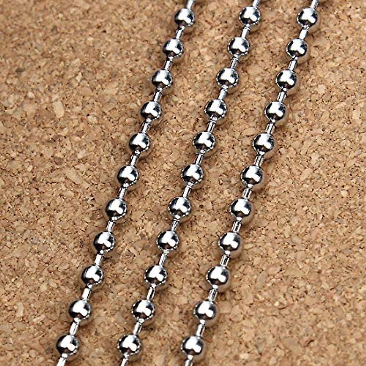 Tiparts 30 Feet Stainless Steel Ball Chains Necklace with 20pcs Connectors Clasps,Silver Bead Chain Sets (Chain Width 2.4mm+20pcs connectors)