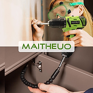 18V Cordless Drill, MAITHEUO Brushless Power Drill with 2Pcs Battery and Charger, 3/8”Keyless Chuck, 2 Variable Speed, 20+1 Torque Setting Electric Drill, Power Tools Kit for Man/Women Home Use