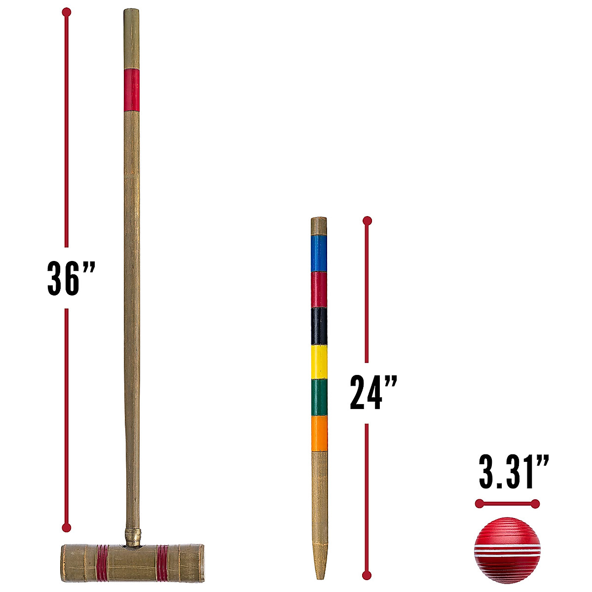 Franklin Sports Outdoor Croquet Set - 6 Player Croquet Set with Stakes, Mallets, Wickets, and Balls - Backyard/Lawn Croquet Set - Vintage