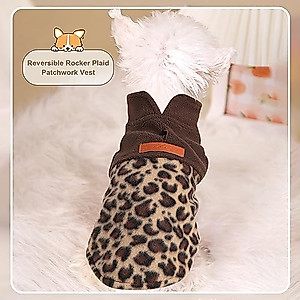 Dog Clothes for Small Dogs Boy Girl Leopard Fleece Chihuahua Clothes XXS~S Winter Warm Puppy Sweaters Boys Girls Tiny Dog Outfits for Teacup Yorkie Puppies Extra Small Pet Clothes, Medium, Leopard