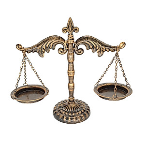 Owlgift Vintage Style Metal Libra Jewelry Display, Scale Tray Cosmetic Organizer, Jewelry Storage, Unique Centerpiece Stand – Bronze