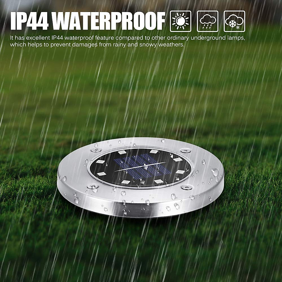 AOZBZ Solar Ground Light LED Color Changing Garden Light Outdoor Waterproof Disk Light Solar Landscape Pathway Light (multicolor)