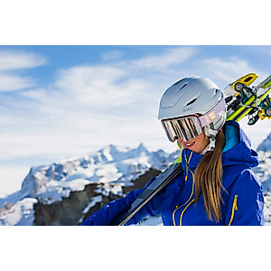 Giro Ella Ski Goggles - Snowboard Goggles for Women - White Limitless Strap with Vivid Pink/Vivid Infrared Lenses