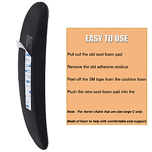 Seat Foam Insert Replacement - Compatible with Herman Miller Classic and Remastered Aeron Size C Large-Thick, High Density Pads，Easy to Install