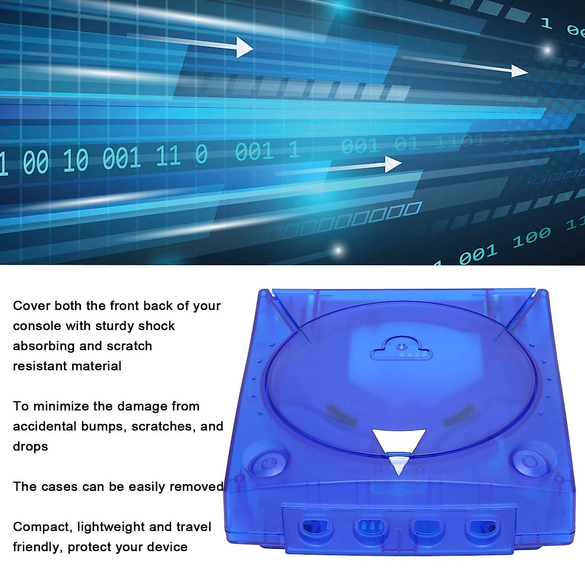 Translucent Plastic, Easy to Remove Scratch Resistant Blue Plastic Housing Shell for SEGA Dreamcast DC