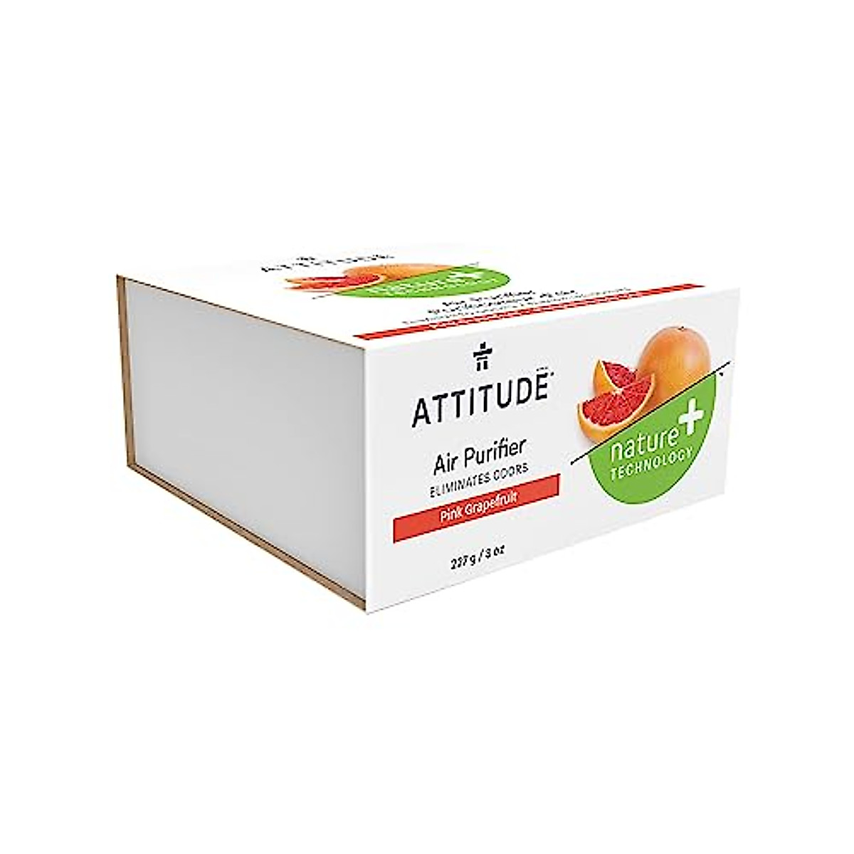 ATTITUDE Natural Air Purifier with Activated Carbon Filter, Hypoallergenic, Pink Grapefruit, 8 Oz, 15226