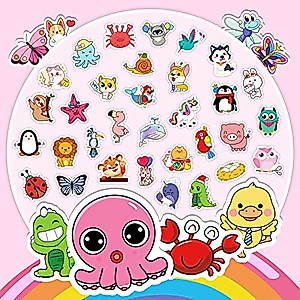 300pcs Cute Animal Stickers, Vinyl Animal Stickers for Kids, Girls, Boys, Zoo Farm Animal Stickers for Water Bottles, Laptop, Stickers Decals Gift for Teens