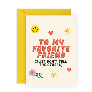 CENTRAL 23 Friend Birthday Cards For Women Men - 'My Favorite Friend' - Bestfriend Card - Comes With Fun Stickers - Made In UK