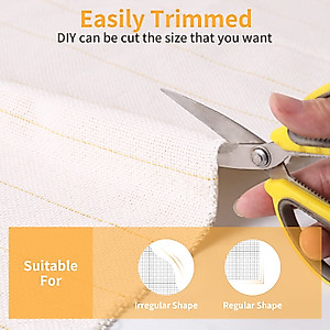 197in Large Primary Tufting Cloth with Marked Lines, Monks Cloth Punch Needle Fabric for Tufting Gun Rug Punch