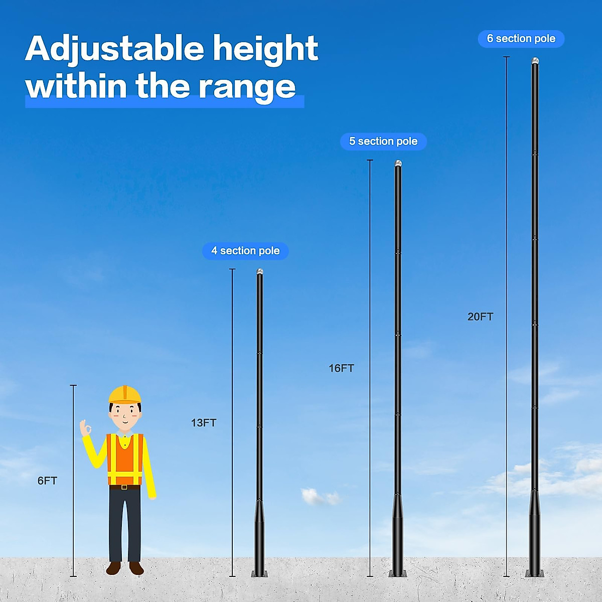 CEDIO Solar Street Lights Outdoor - Solar Parking Lot Lights and 16FT Street Light Pole, Solar Street Light with Pole