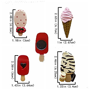 Miswee 8 pcs/Set 3D Resin Refrigerator Magnets Series Home Decor Fridge Magnetic Stickers Photo Office Message Kitchen Accessories (Ice Cream Series)