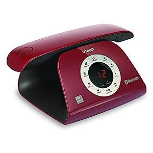 VTECH VS122-16 Retro-Design DECT 6.0 Cordless Phone: Bluetooth Connect to Cell, Call Blocker, Answering System, Full-Duplex Speakerphone, Up to 1000 Phonebook Contacts & 1000 Call Block Entries