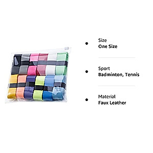 12 Pieces Tennis Racket Badminton Racket Grip Tape Overgrips for Anti-Slip and Sweat Absorbent Grip (Multicolored, 12 Pieces)