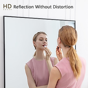 Dolonm 71x28 Inch Full Length Mirror, Modern Design Standing Floor Mirror, Full Body Mirror for Living Room, Bedroom, Bathroom, Cloakroom, Hallway, Black(Aluminum Alloy Frame)