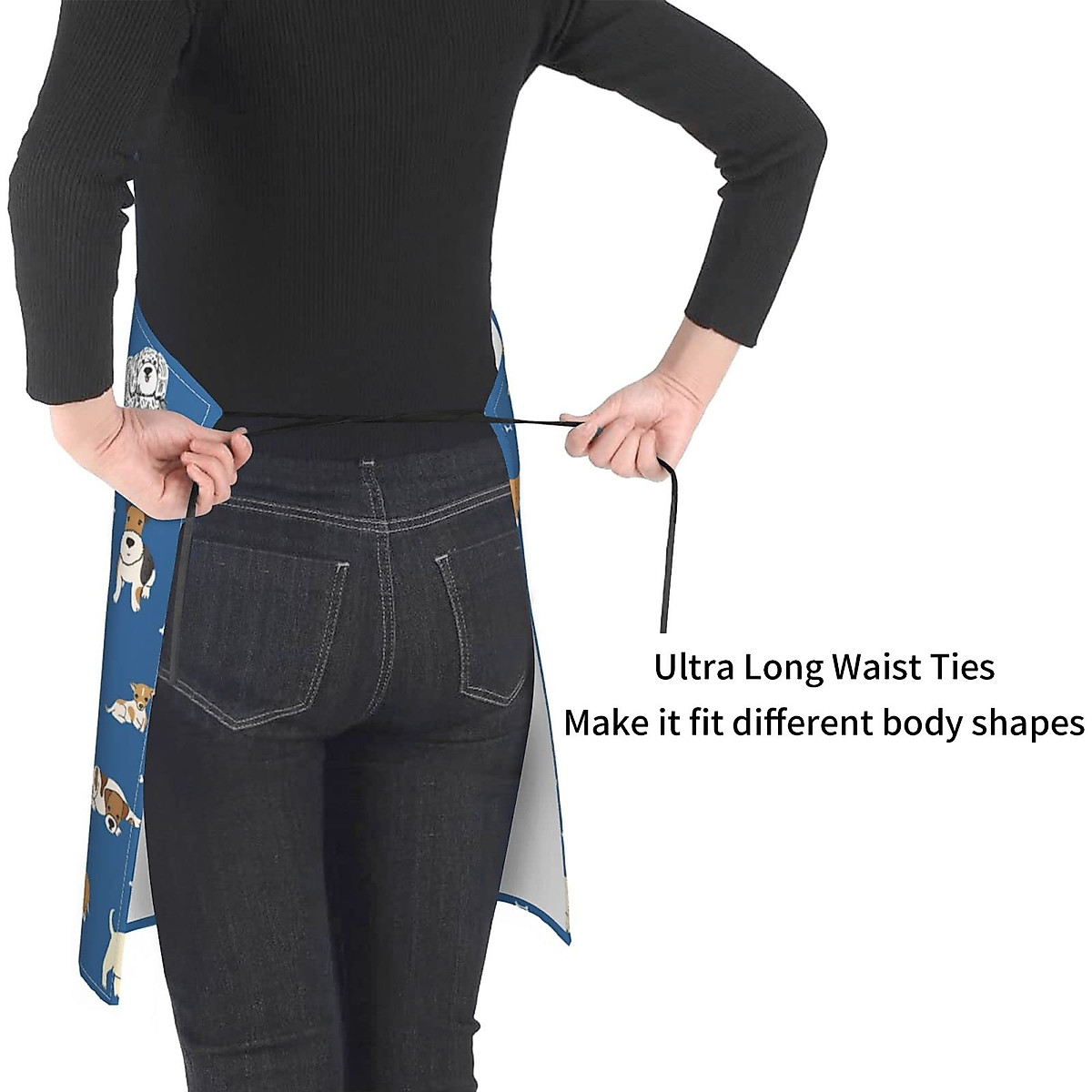 Cute Dog Grooming Apron with 2 Pockets Waterproof Dog Apron Chef Aprons Bibs for Women Men Adjustable Neck Stain Resistant