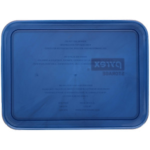 Pyrex 7210-PC-TR 3-Cup Translucent Marbled Blue Replacement Food Storage Lids - 2 Pack Made in the USA