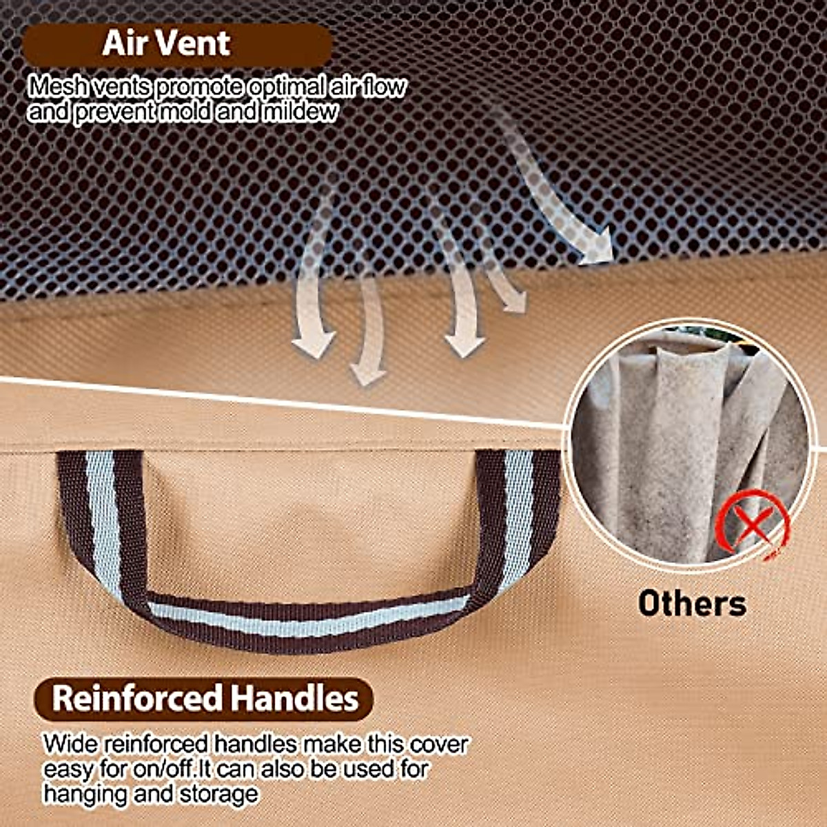 QH.HOME Outdoor Chair Covers Waterproof 900D Heavy Duty Strong Tear Resistance - 1 Pack Patio Chair Covers UV Resistant Fade, Patio Furniture Covers with Air Vent, Portable Handle (32"W X 40"D X 30"H)