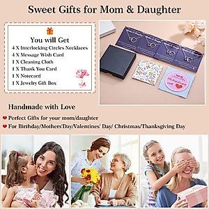 STORUP Mother Daughter Matching Necklace, Mom Daughter Necklace Set Mothers Day Gifts for Mom Daughter Interlocking Circles Necklaces Jewelry Mom Gifts from Daughters Birthday Gifts for Mom Daughter