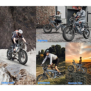 APIWO Electric Bike 1200W, 25/30MPH Electric Dirt Bike, 48V 20AH Removable Battery, Max 50-75 Miles Electric Motorcycle, 20" Fat Tire Dirt Bike, 7-Speed E-Bike & UL