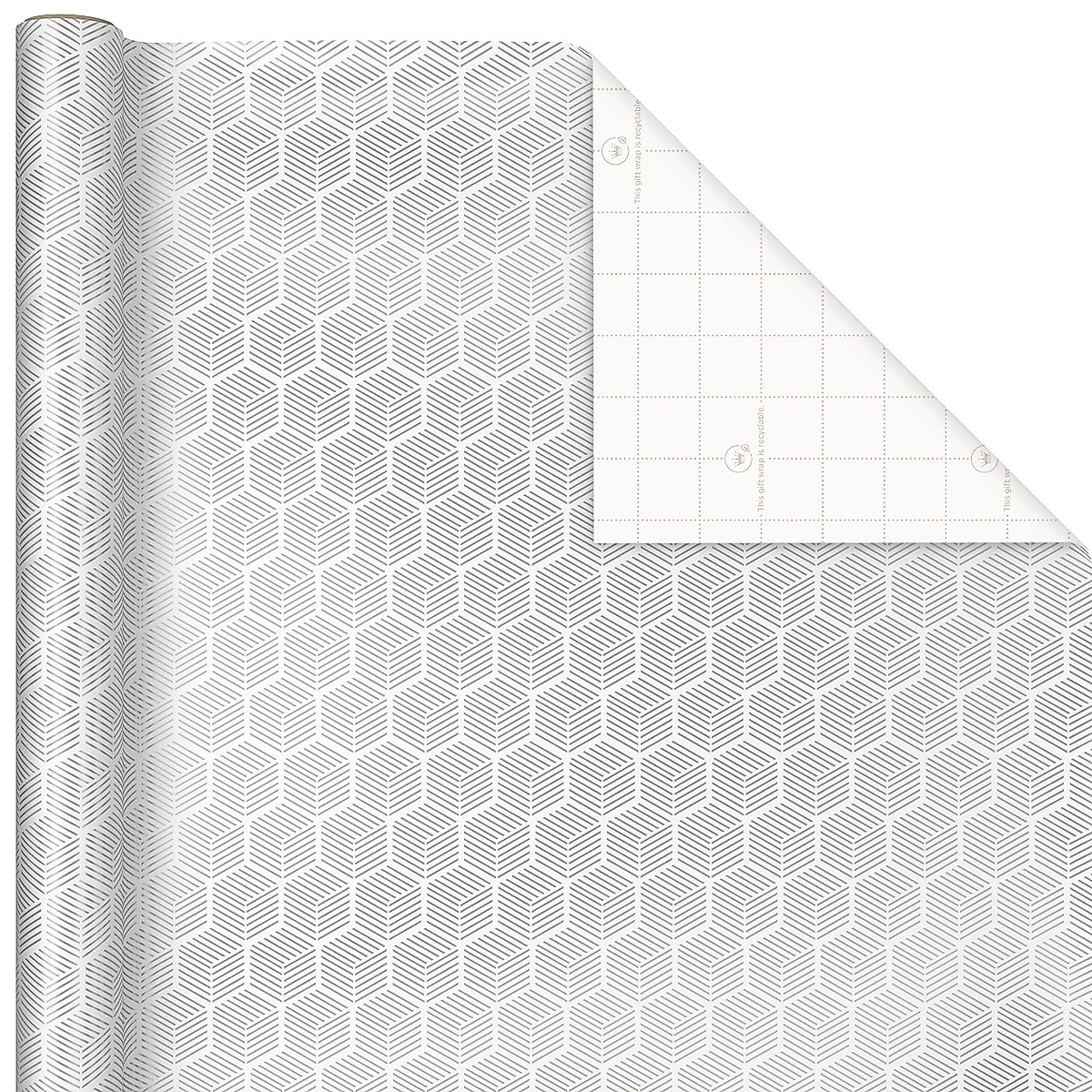 Hallmark Blue and Silver Wrapping Paper Set (3 Rolls: 90 Sq. Ft. Ttl, 10 Bows, Ribbon, Gift Tag Stickers) for Birthdays, Hanukkah, Father's Day, Graduations, Weddings