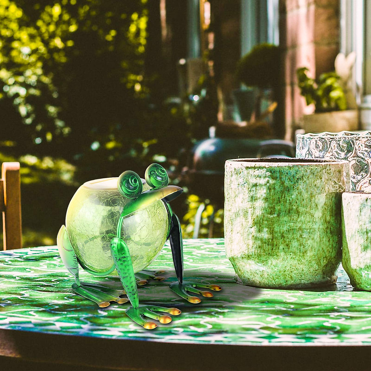 MUMTOP Solar Lanterns Outdoor Waterproof, LED Solar Lights Frog Lamp Decorative Tabletop Lanterns for Patio Garden Yard Table Decor or Gift