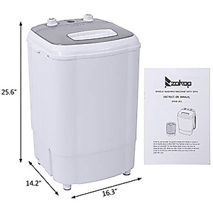 Portable Mini Compact Single Tub Washing Machine 10lbs Washer Spinner Washing Machine with Wash and Spin Cycle, Space Saving Full-Automatic Washer for Camping, Apartments, Dorms, College Rooms, RV's