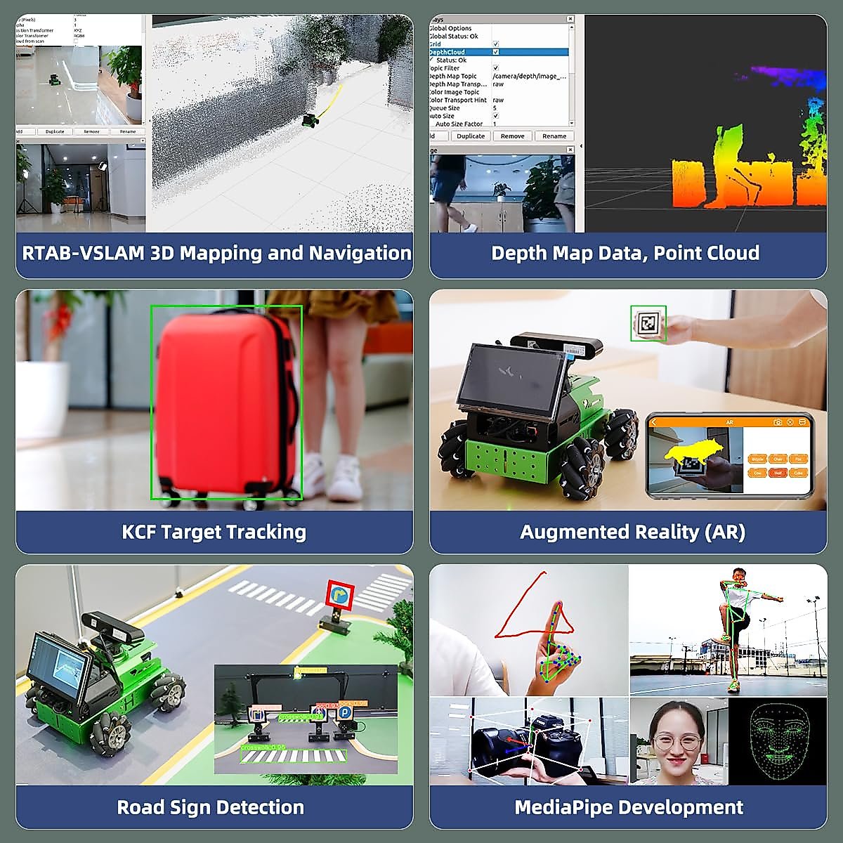 HIWONDER Jetson Nano Robot Voice Recognition Modeling SLAM Mapping/Navigation with 7In Touchscreen Robotic Car AI Vision Robotic Kit (Advanced Kit with SLAMTEC A1 Lidar)