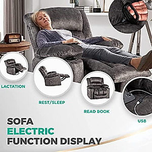 HOMYEDAMIC Recliner Chair Massage Rocker with Heated Modern Ergonomic Lounge 360 Degree Swivel Single Sofa Seat Living Room Lounge Recliners on Clearance Memory Sponge Filling
