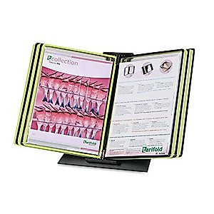 Tarifold Black Line Desktop Reference System with 10 Green/Black Display Pockets - Letter-Size - 20 Sheet Capacity (DBL291)