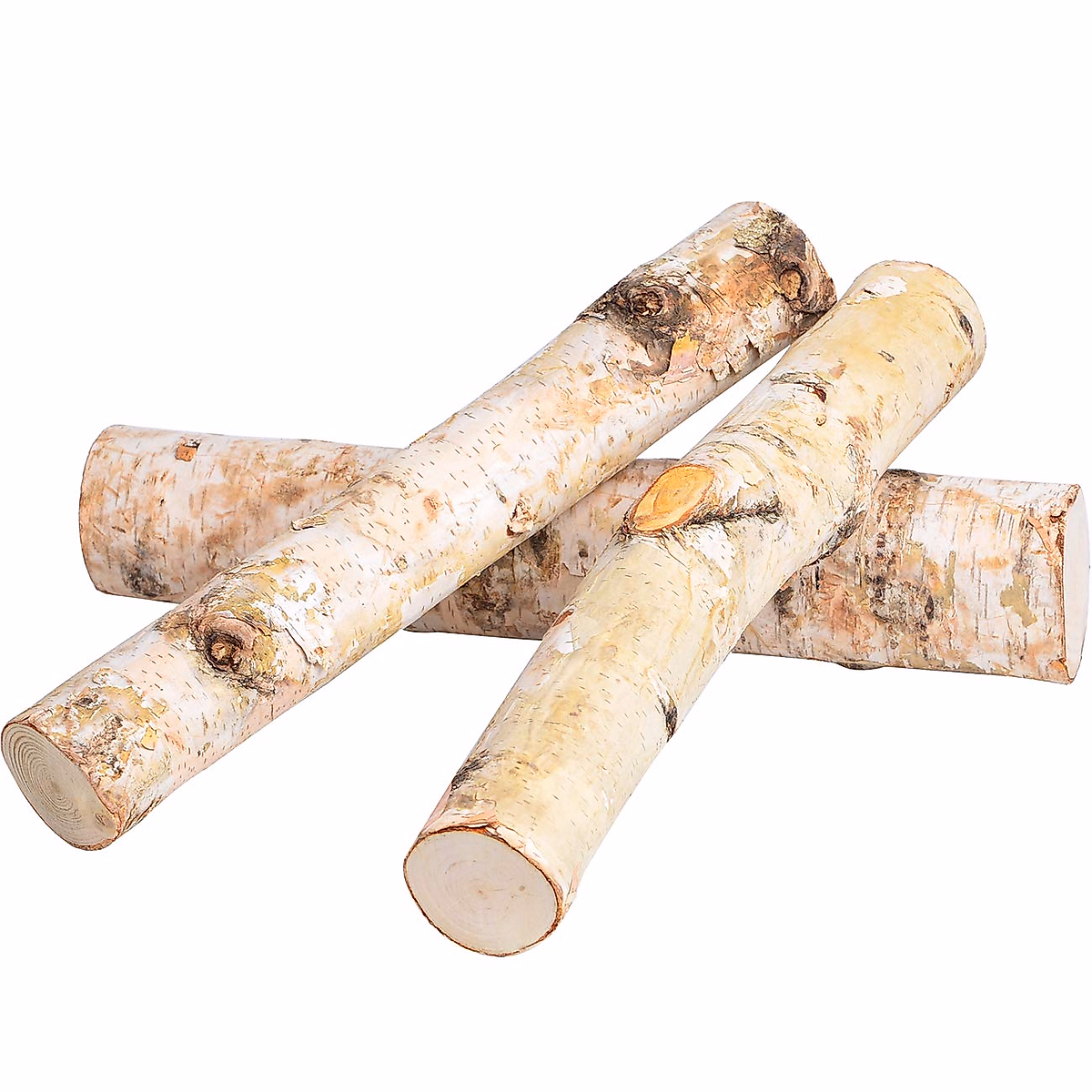 6 Pack Large Birch Logs for Fireplace Unfinished Wood Crafts DIY Home Decorative Burning(Logs:2.4"-3.1" Dia. x 16" Long)