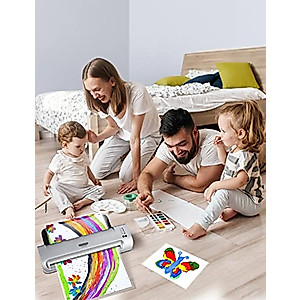 Laminator Machine, SINOPUREN 13-inch Thermal Laminator, with Paper Trimmer, Corner Rounder, 10 Pouches Sheets, Quick Warm-Up, Cold and Hot Laminating for Home/School/Office