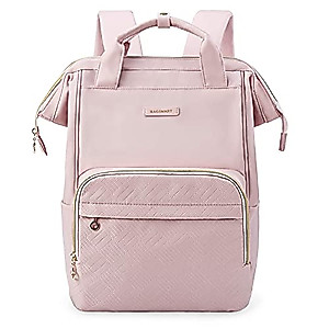 BAGSMART Laptop Backpack for Women, Travel Backpacks 15.6 Inch Notebook Doctor Back pack for College Work Business Trip Women (pink)