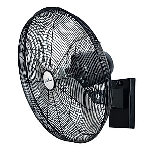 iLiving 18" Outdoor Oscillating High Velocity Wall Fan with 4150 CFM Heavy Duty Weatherproof Motor, Variable Speed Adjustment for Workshop, Garage, Patios, Commercial and industrial, 18 inch,Black