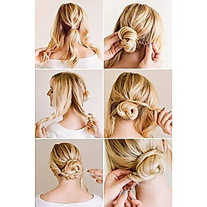 Hawwwy Spiral Spin Pins - 4 Pack Premium Brown Spin Pins | Easy & Fast Non-Scratch Alloy Bun Maker Hair Pins for Buns Women Kids | Messy Bun Bobby Pins Brown Hair Accessories