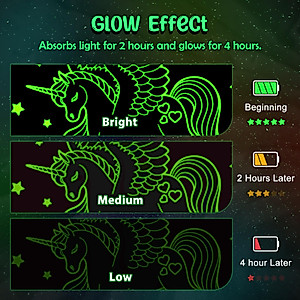 Unicorn Blanket Gifts for Girls Kids - Glow in The Dark Toys Stars Best Christmas Birthday Valentine's Day Easter Present for Toddler Age 1 2 3 4 5 6 7 8 9 10 Year Old Child Rainbow Throw 50"x60"