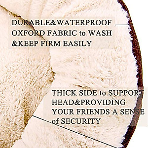 HACHIKITTY Washable Donut Cat Bed Round, Cat Beds Indoor Cats Medium, Small Cat Bed Machine Washable