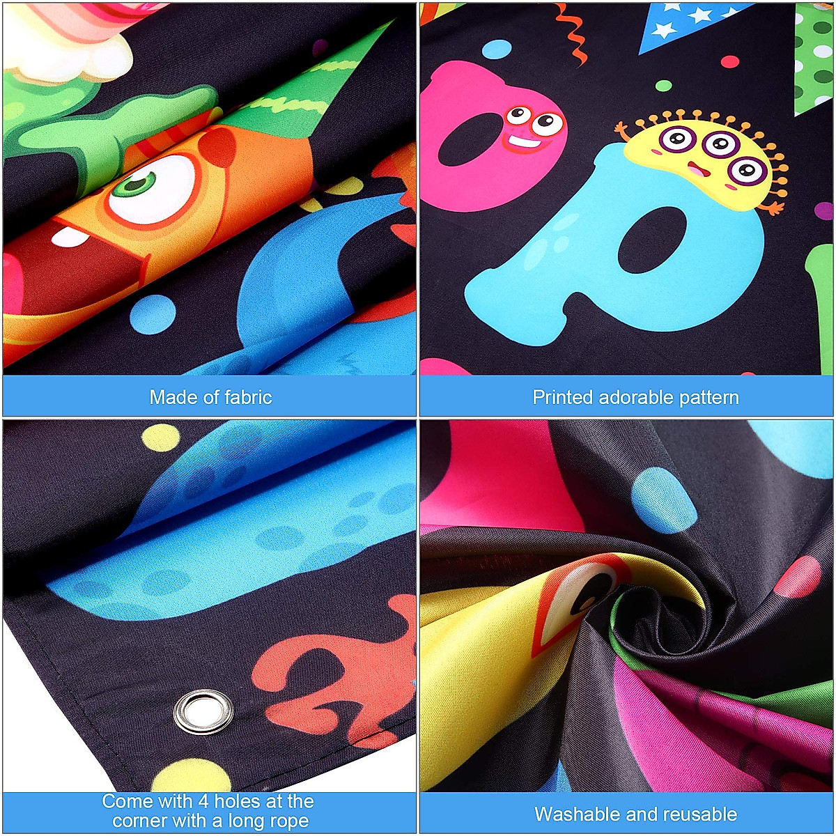 Birthday Backdrop Birthday Party Photography Background Decorations Happy Birthday Backdrop Banner Cake Table Banner for Baby Shower Party Supplies Photo Booth Props