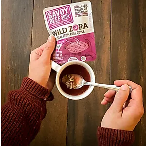 Wild Zora Instant Keto-Friendly Soups 5-Pack Variety, Broth Made with Grass-Fed Beef, Free-Range Chicken, and Vegetables, Gluten-Free, Low Carb, No Added Sugar, Flavorful Pantry Staples - 0.5oz/13g