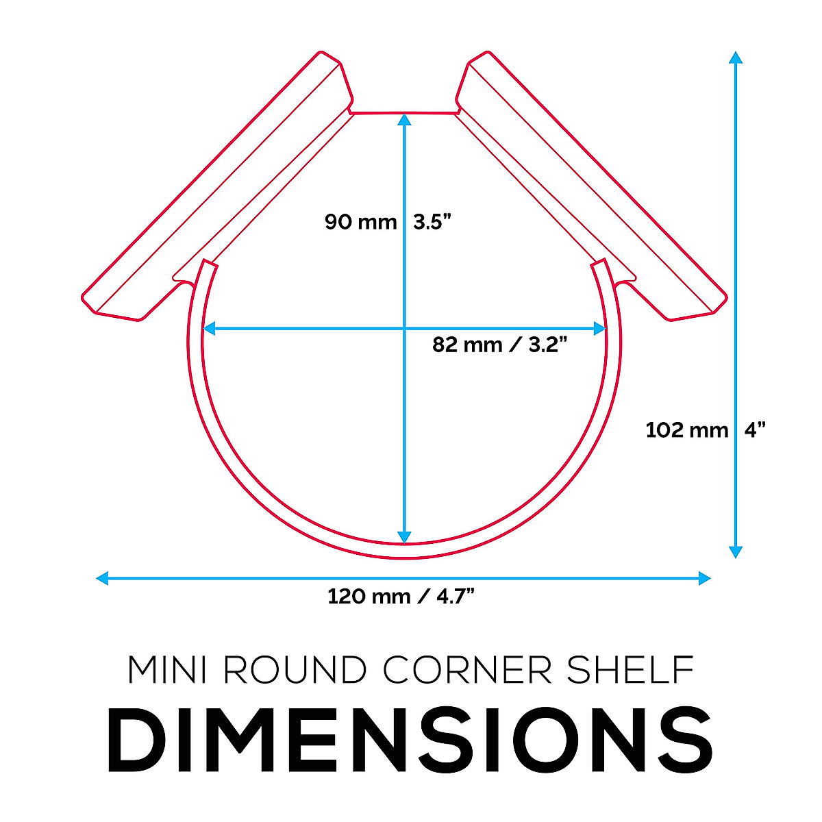 Mini Circular Corner Shelf Mount for Security Cameras, Baby Monitors, Speakers, Plants & More, Universal Holder, Strong Adheasive, No Mess, Screwless by Brainwavz (White)