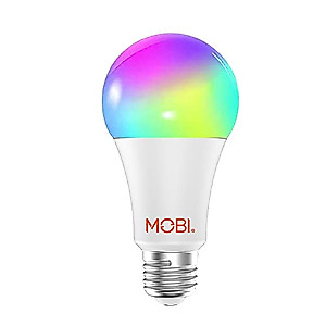 MOBI Smart WiFi LED Bulb Multi-Color Changing LED Light Bulb for Home; Bedroom, Dimmable & Voice Command, Energy Efficient LED Bulbs, No Hub Required, Compatible with Alexa and Google