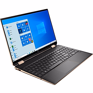HP Spectre X360 15.6-inch 4K UHD Touchscreen 512GB SSD + 32GB Optane 11th Gen i7 (16GB RAM, Quad-Core i7-1165G7 up to 4.7GHz, Windows 10 Home, 3840 x 2160 Resolution) Nightfall Black, 15-eb1043dx