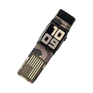 Tefeca Fortitude Series USA Flag Ultrawide Band Compatible with Apple Watch Ultra 2/Ultra 49mm, Series 10 46mm, Series 9/8/7 45mm, SE2/SE/6/5/4 44mm(Camo, XL for 49mm/46mm/44mm/49mm)
