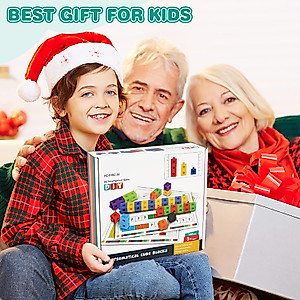 Number Blocks, Math Manipulatives 100 Snap Cubes with 30 Activity Cards, STEM Toy Learning Math Games for Kids 3 4 5 6 7 8+ Year Homeschool Supplies Birthday Gift, 148PCS