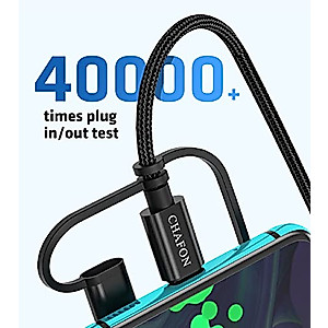 CHAFON USB C Multi Fast Charging Cable PD 60W Nylon Braided Cord 5-in-1 3A USB A/C to Type C/Micro USB Charger Adapter Compatible Samsung Galaxy S20 LG Sony iPad Pro 2018 Android(3.3FT)