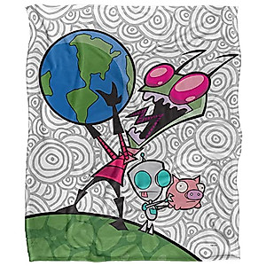 Invader Zim Blanket, 50"x60" Invader Zim and Gir Silky Touch Super Soft Throw Blanket
